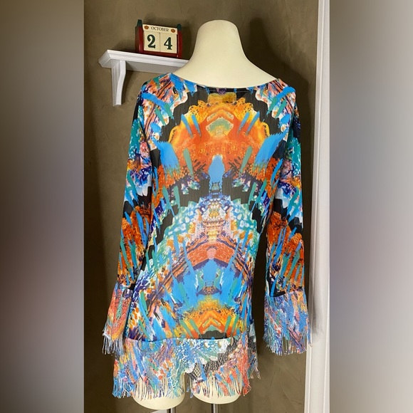 Mushka By Sienna Rose | Tops | Mushka By Sienna Rose Boho Fringe Sheer ...